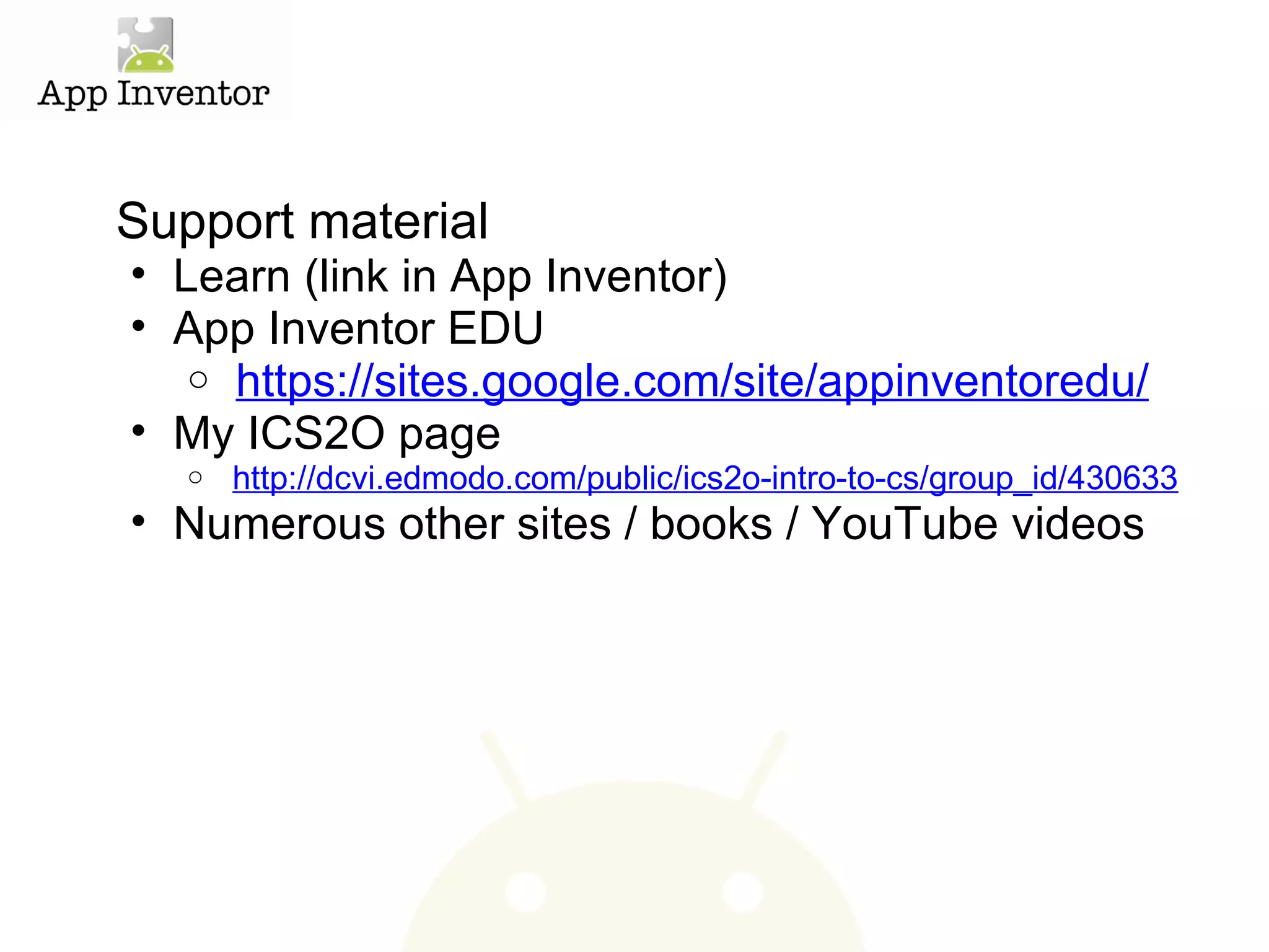 App Inventor - ACSE | PPT