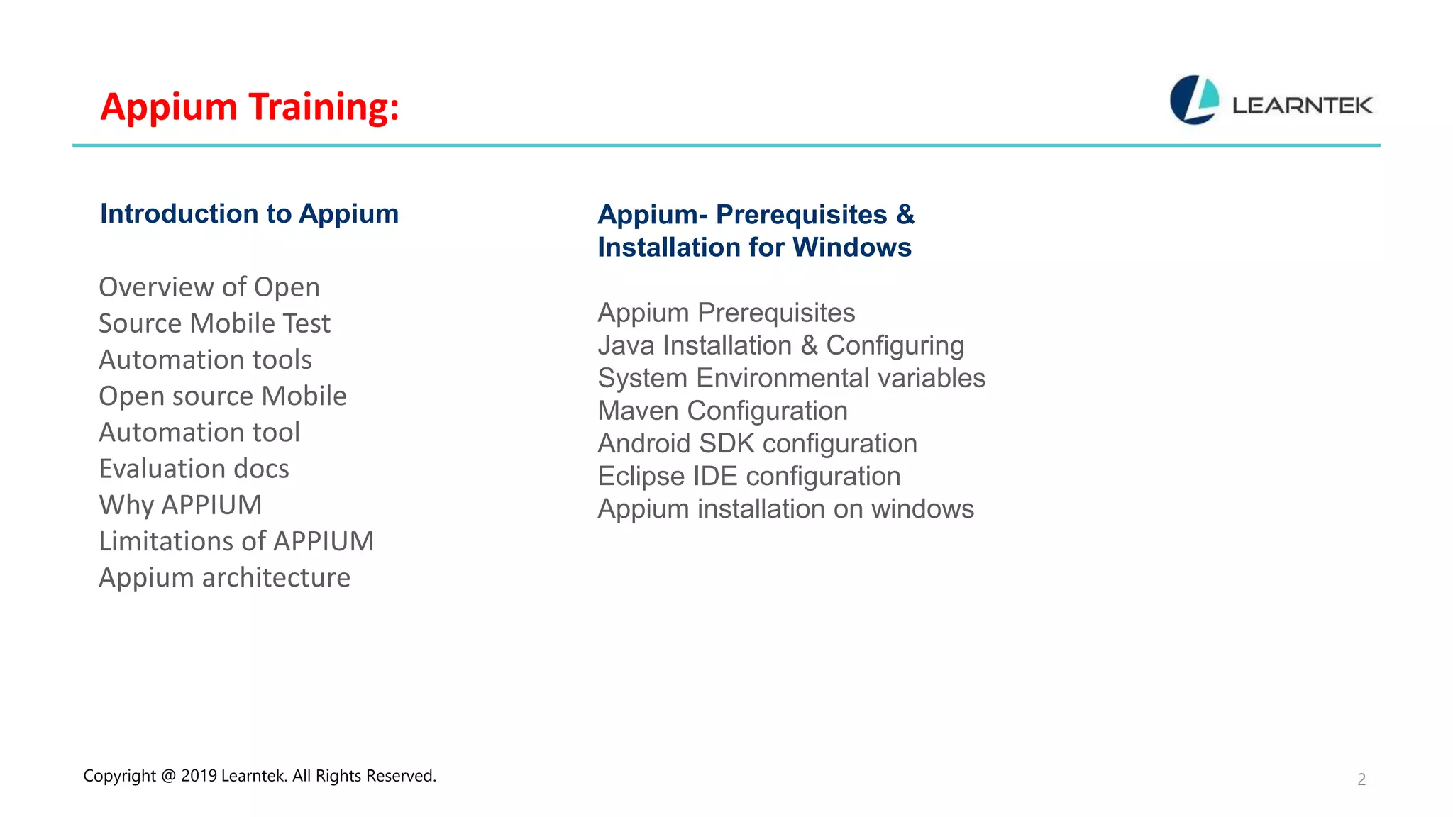 Appium | PPTX | Operating Systems | Computer Software and Applications