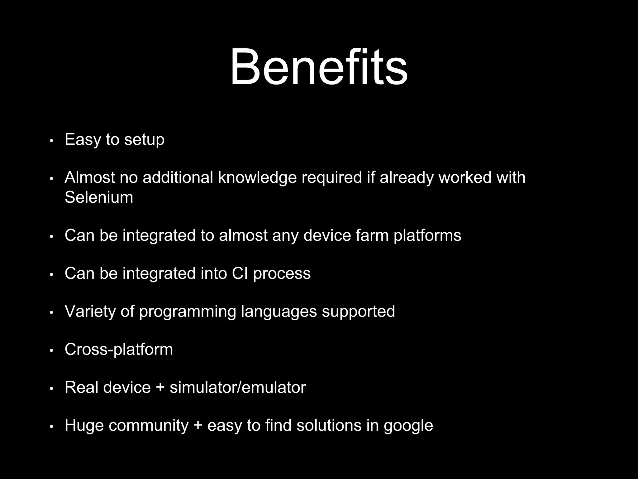 Appium Test Automation For Mobile Apps Pptx Operating Systems Computer Software And