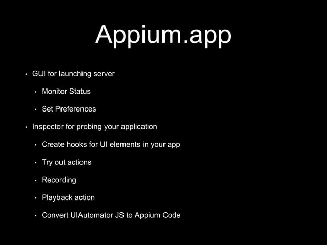 Appium Test Automation For Mobile Apps Ppt
