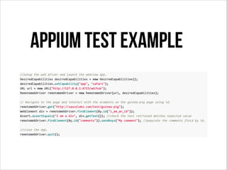 Appium Mobile Test Automation like WebDriver | PPT