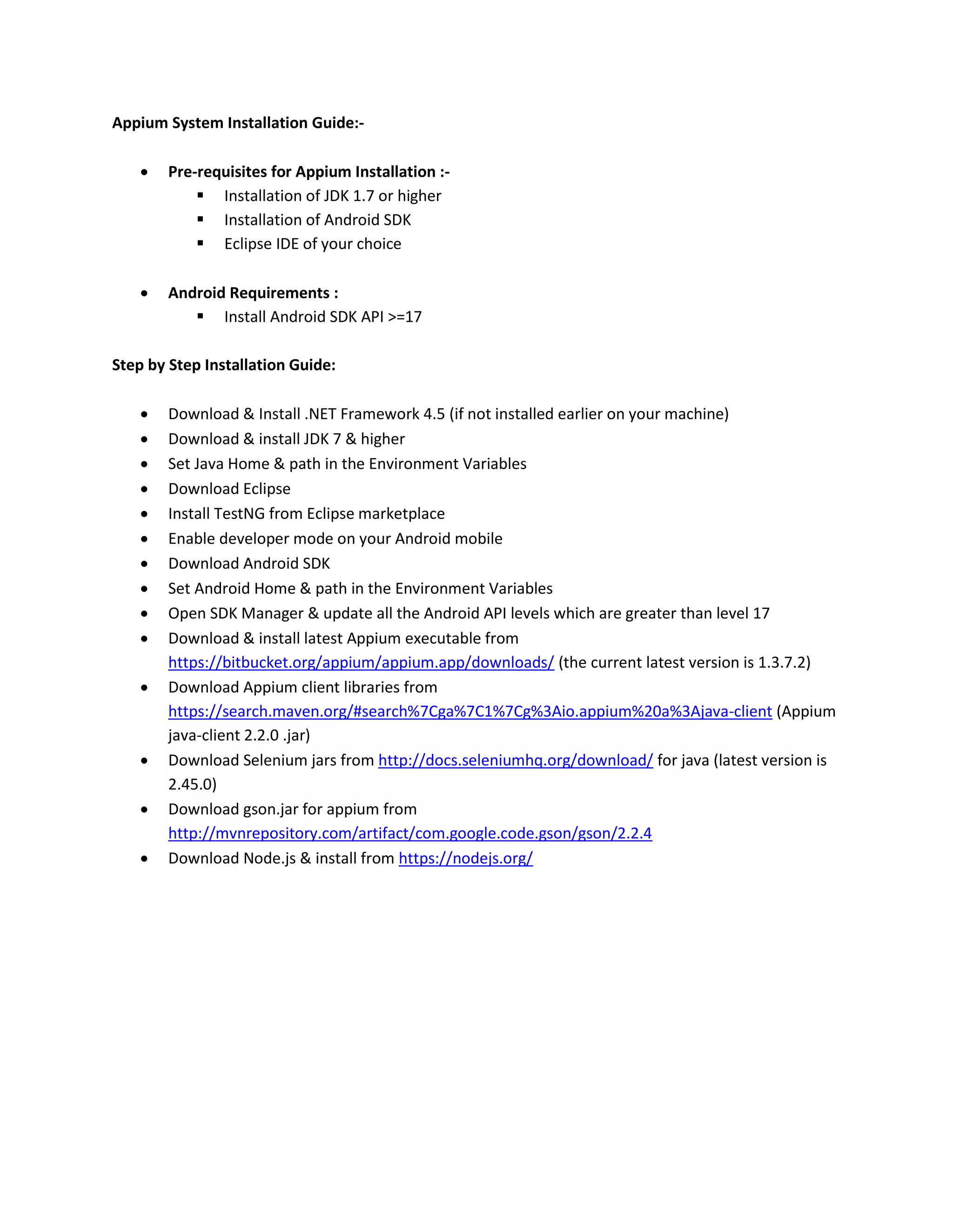 Appium understanding document | PDF | Free Download