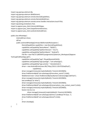 Appium understanding document | PDF | Free Download