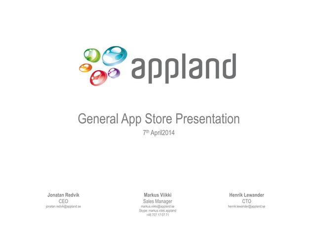 Appland General App Store Presentation | PPT
