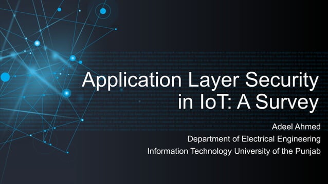 Application layer Security in IoT: A Survey | PPT