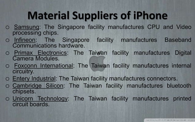 Apple supply chain management | PPTX | Logistics | Business