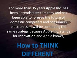 Apple Inc. | PPTX | Consumer Electronics | Technology & Computing