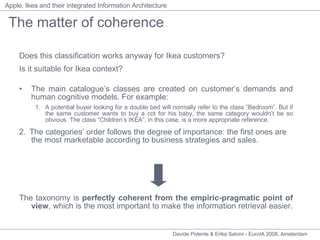 Apple, Ikea and their integrated IA | PPT