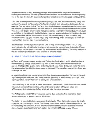 APPLE AIR TAGS - ALL YOU NEED TO KNOW | PDF