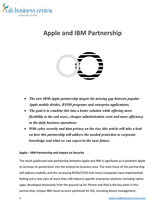 Apple and ibm partnership | PDF