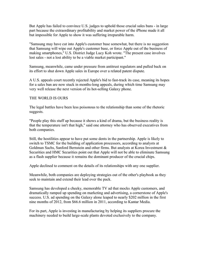 Apple and samsung, 'frenemies' for life | PDF