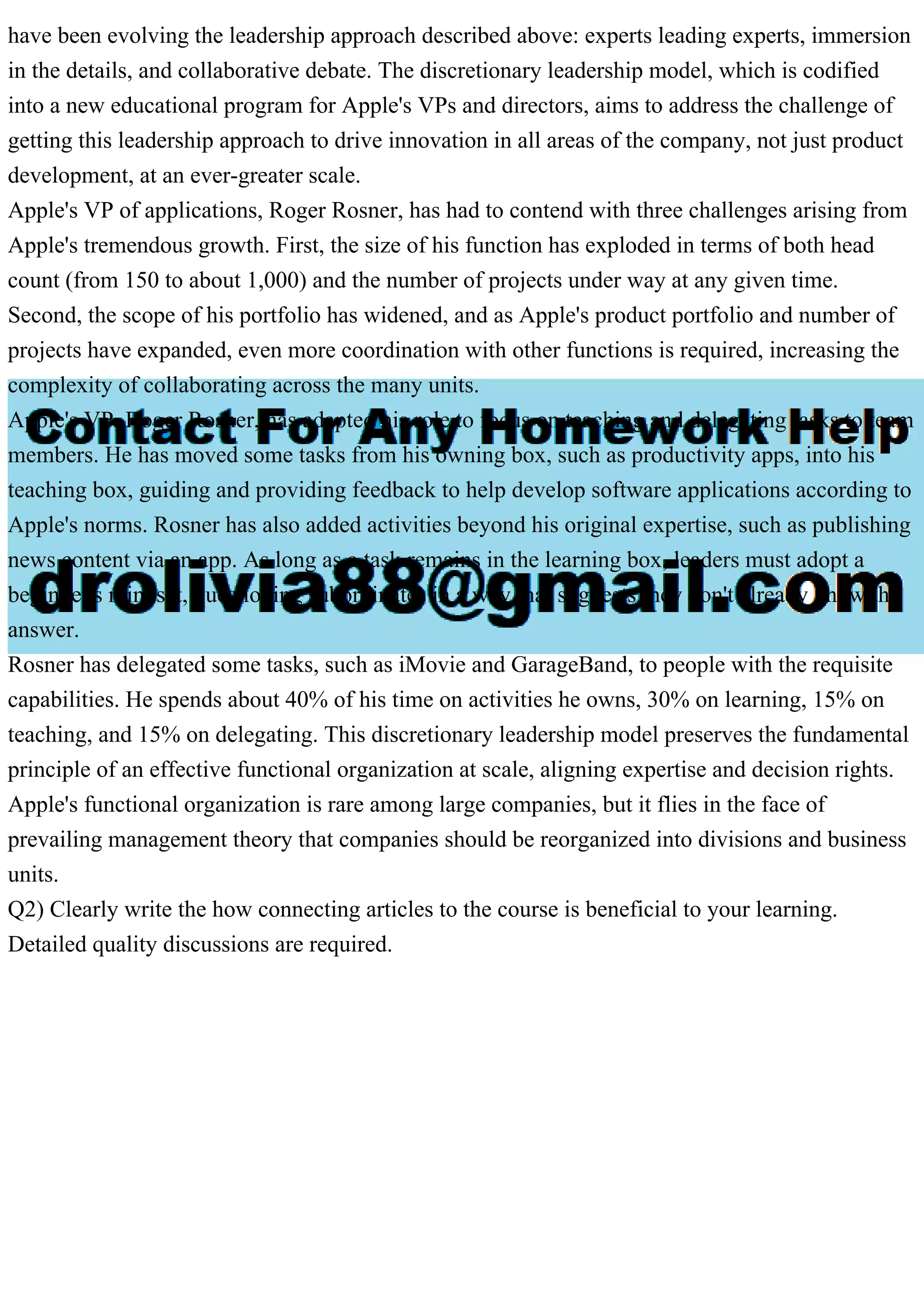 Apple, a tech giant, has a unique organizational design and leadersh.pdf