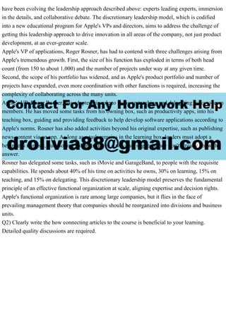 Apple, a tech giant, has a unique organizational design and leadersh.pdf