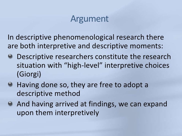 Applebaum: Hermeneutics in descriptive phenomenology