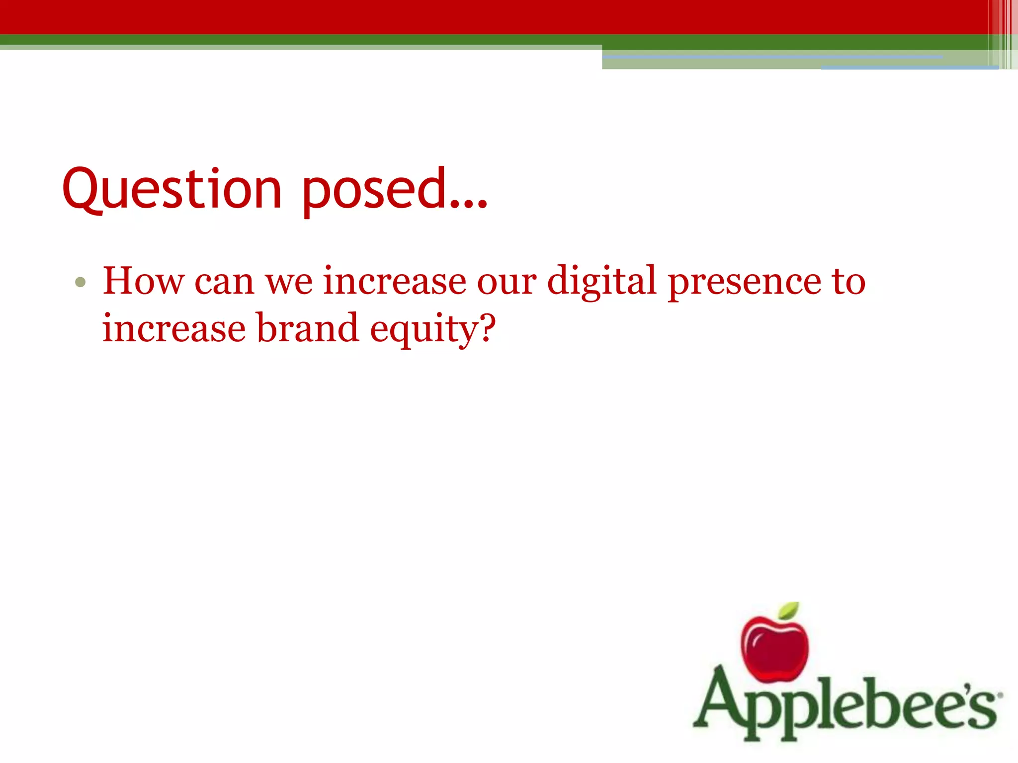 Applebee's Digital Marketing Plan | PPT