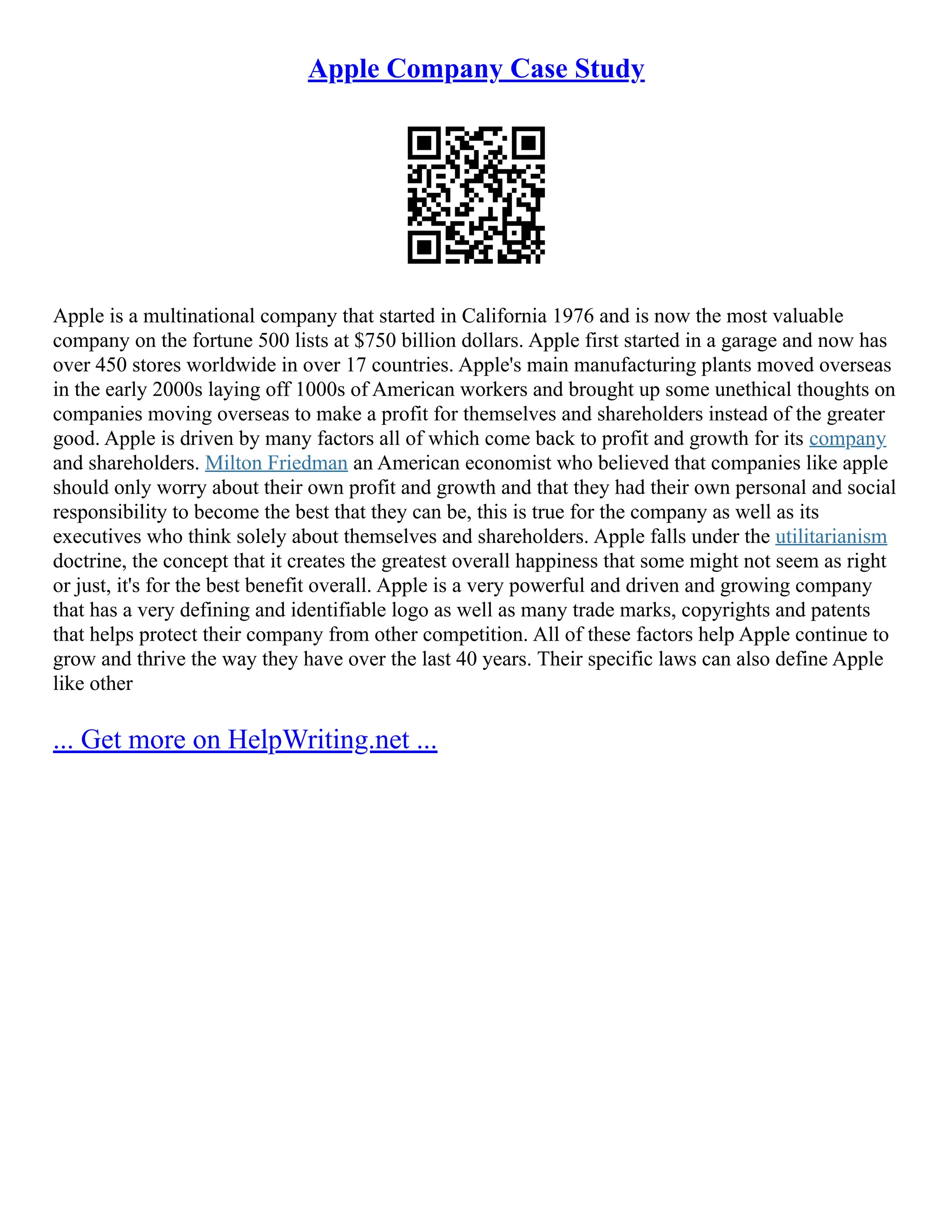 Apple Company Case Study | PDF