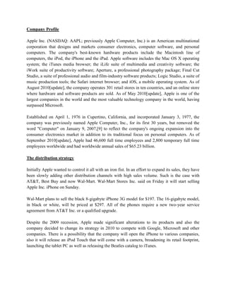 Apple Distribution Strategy | PDF