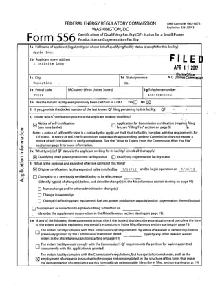 Apple's fuel cell FERC doc | PDF