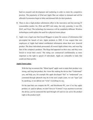 Apple Future Plan | PDF | Consumer Electronics | Technology & Computing