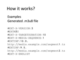 Apple hls technical presentation | PPTX