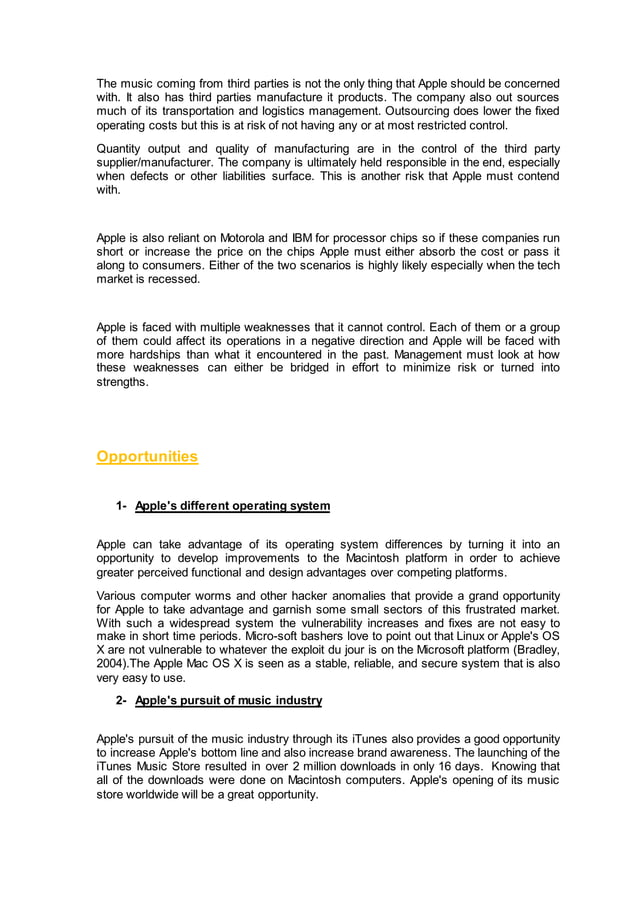 Apple inc. Strategic Case Analysis | DOCX | Operating Systems ...