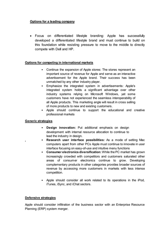 Apple inc. Strategic Case Analysis | DOCX | Operating Systems ...