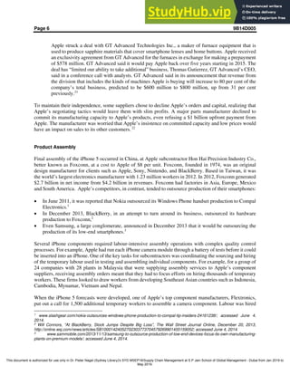 APPLE INC. MANAGING A GLOBAL SUPPLY CHAIN 1 | PDF
