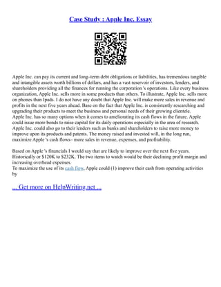 Apple Inc. Case Analysis | PDF