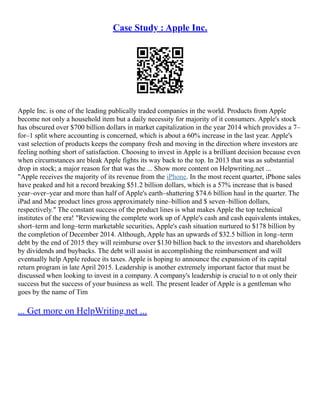 Apple Inc. Case Analysis | PDF