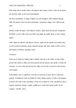 Apple inc budgeting process | DOCX
