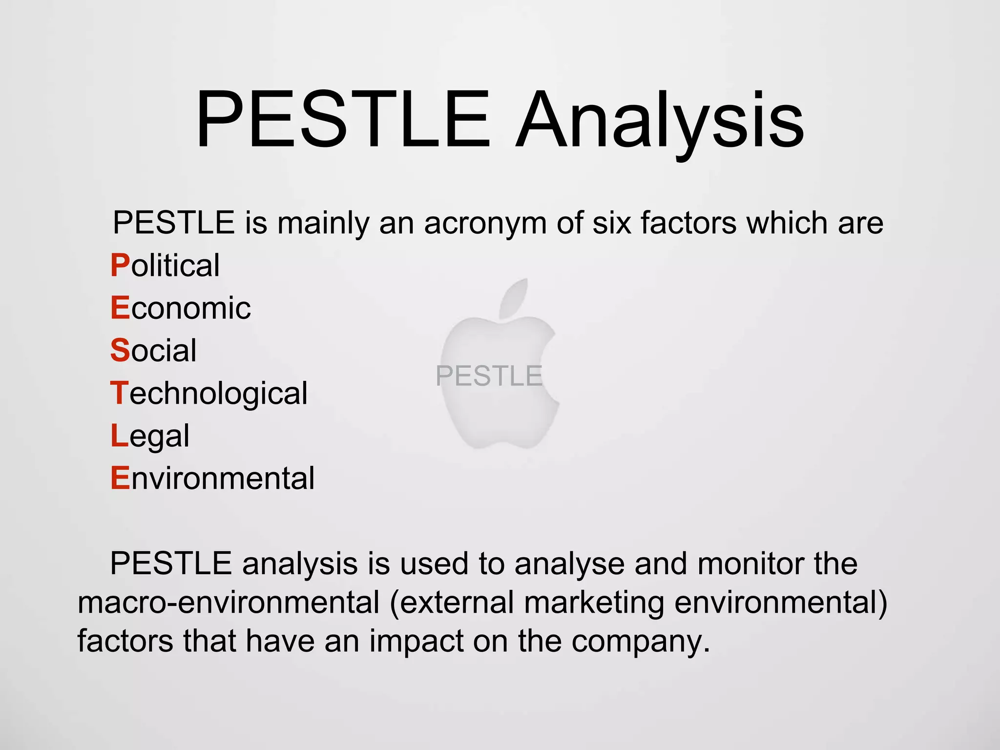 Apple Inc. SWOT & PESTLE Analysis | PPTX