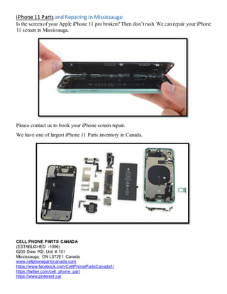 Apple iPhone 11 pro max parts in Canada | DOCX