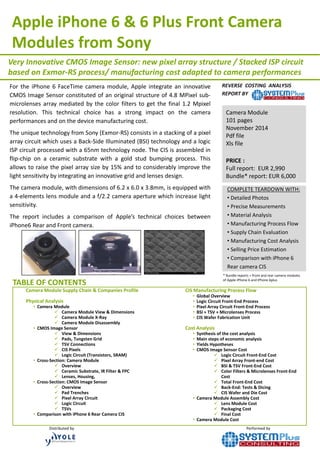 Apple iphone 6 and 6 plus front camera module teardown reverse costing ...