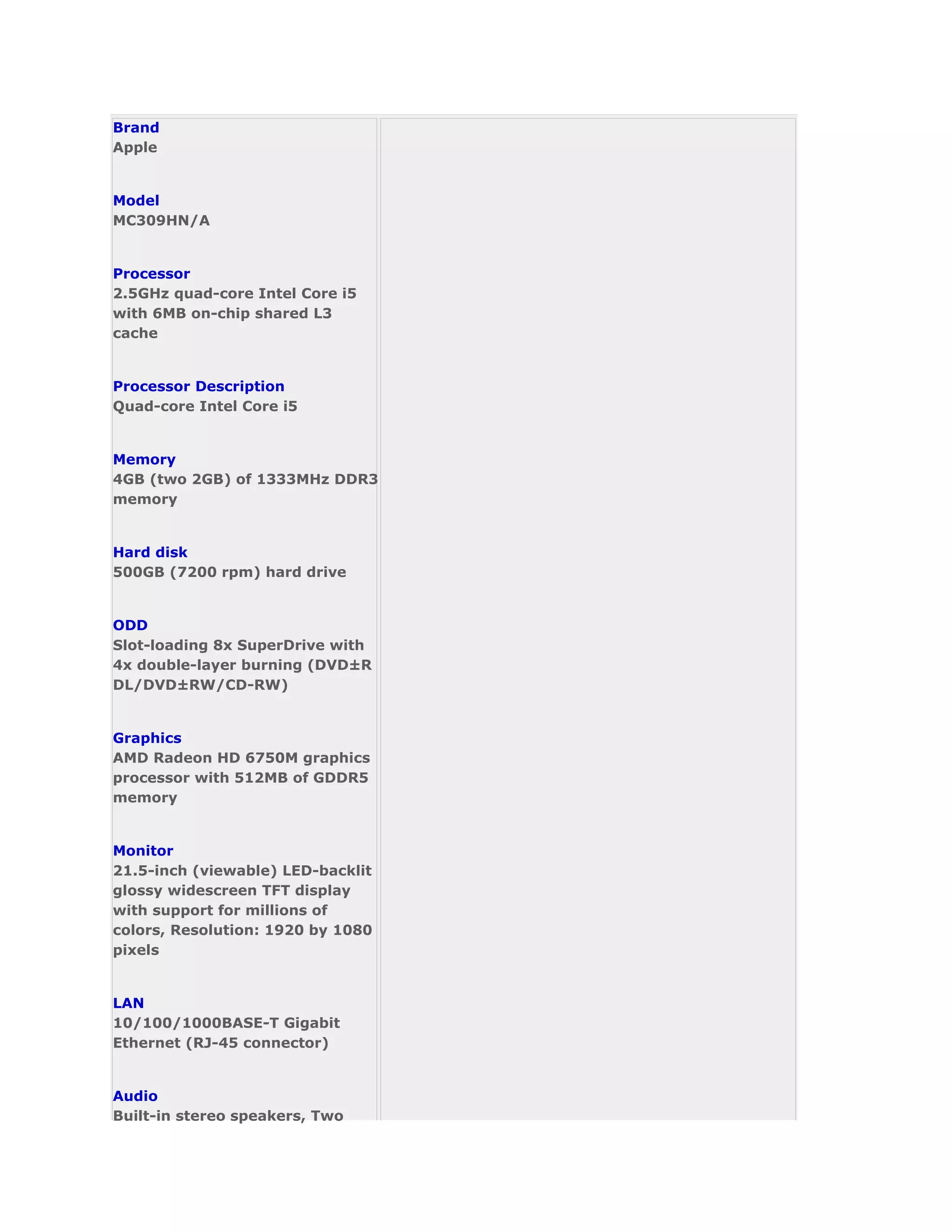 Apple mc309 hn | PDF