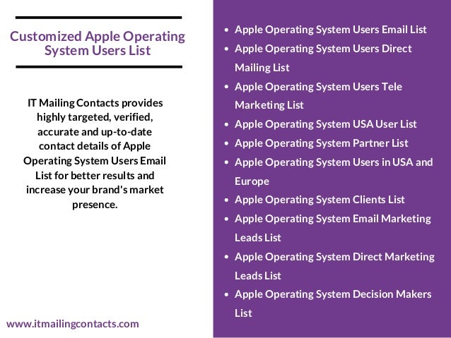 Apple operating system users list