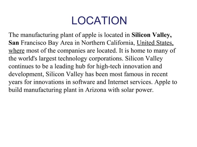 Apple operations management | PPT | Technology Industry | Industries