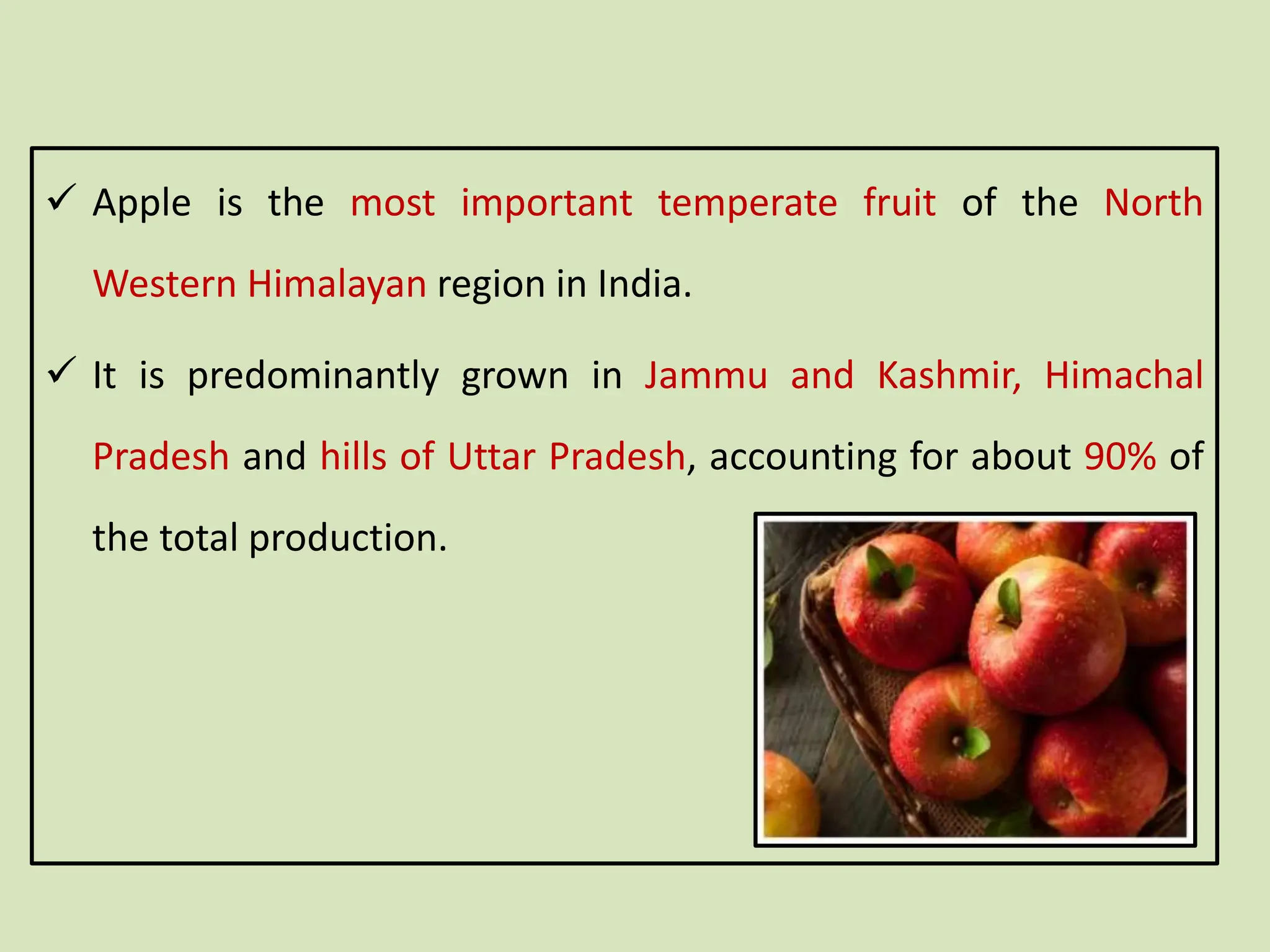 Temperate fruit crop production technology of Apple | PPTX