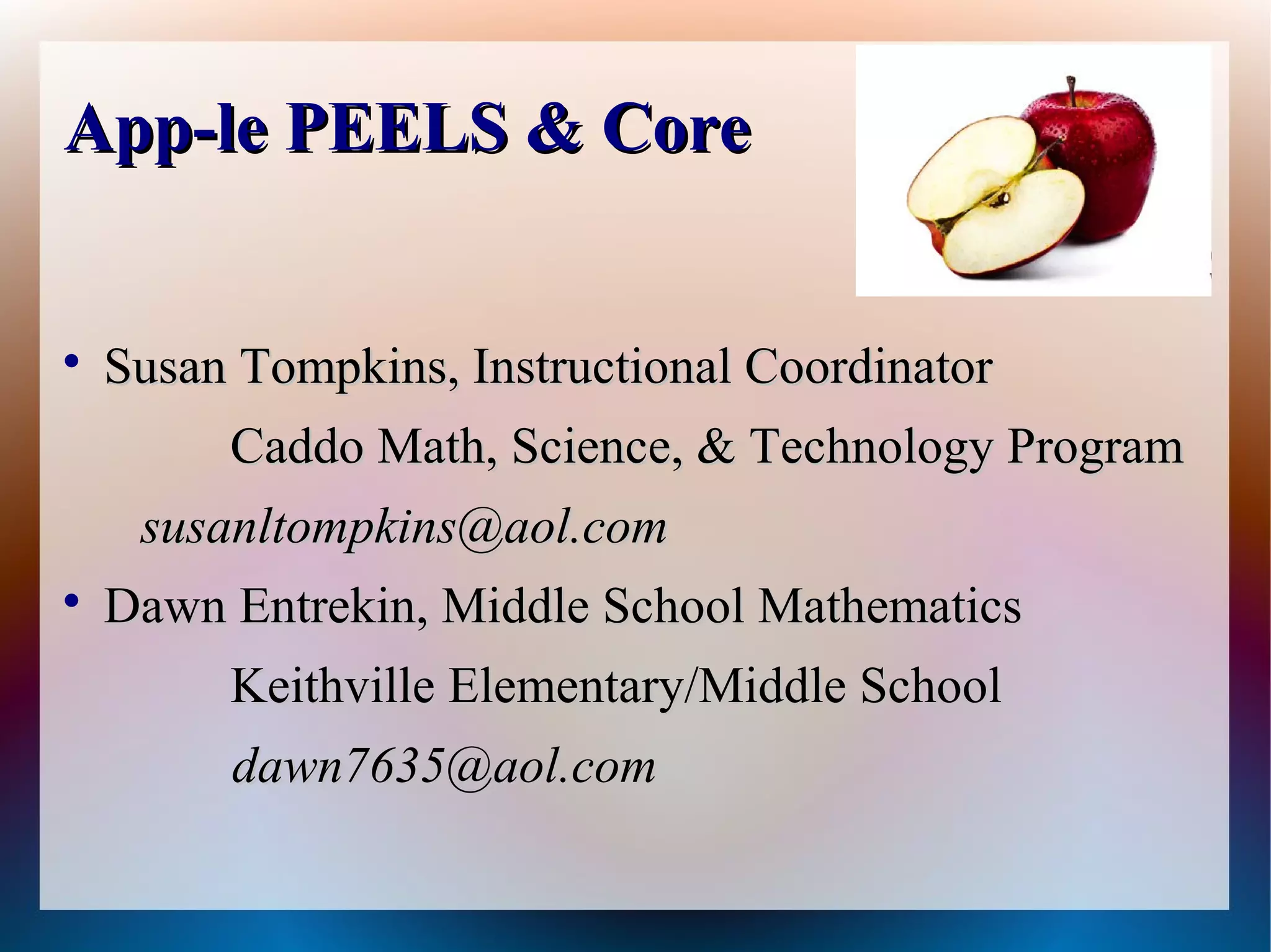Apple peels core | PPT