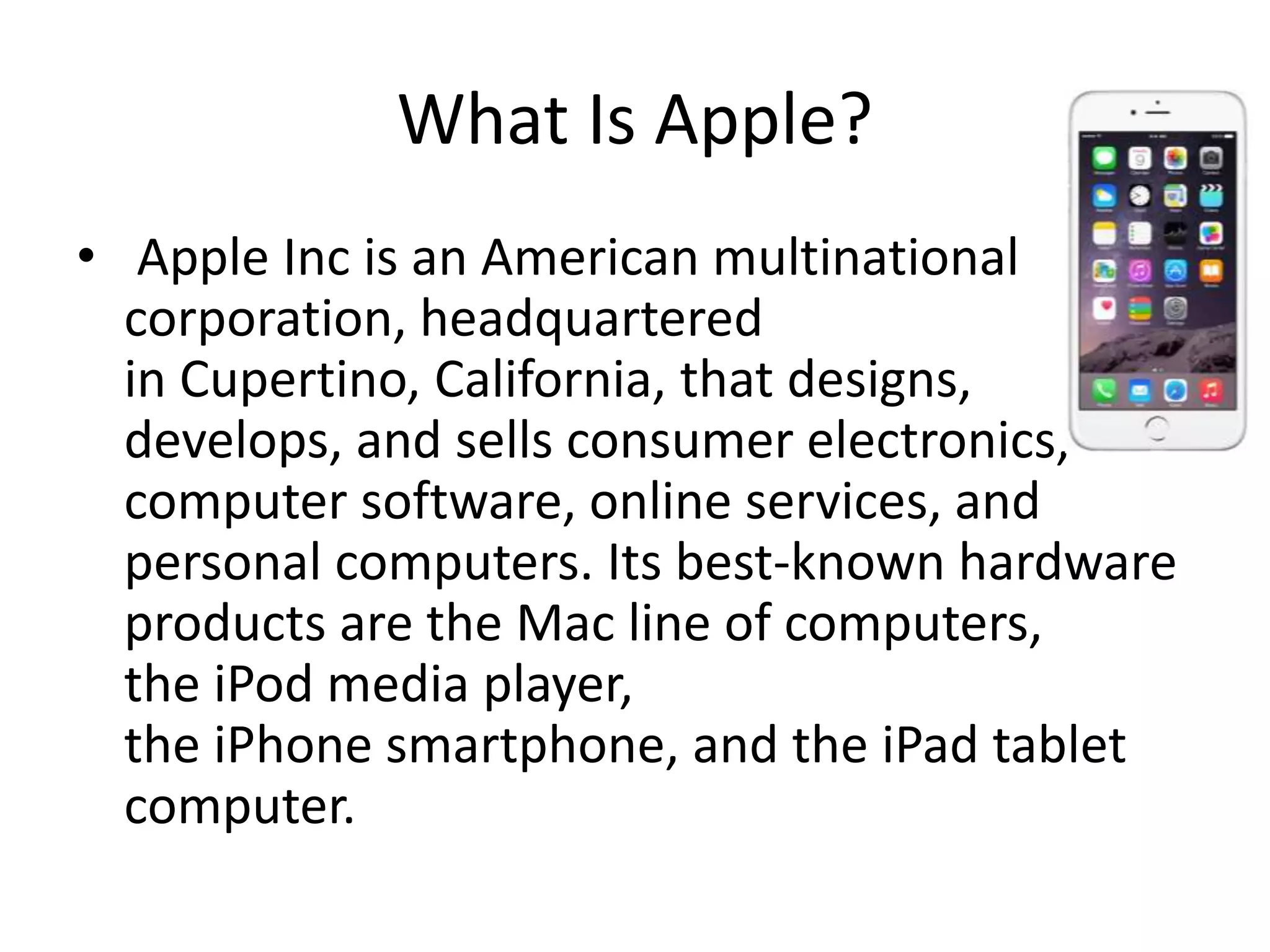Apple PP | PPTX | Consumer Electronics | Technology & Computing