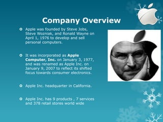 Apple inc. Strategic Case Analysis Presentation | PPTX