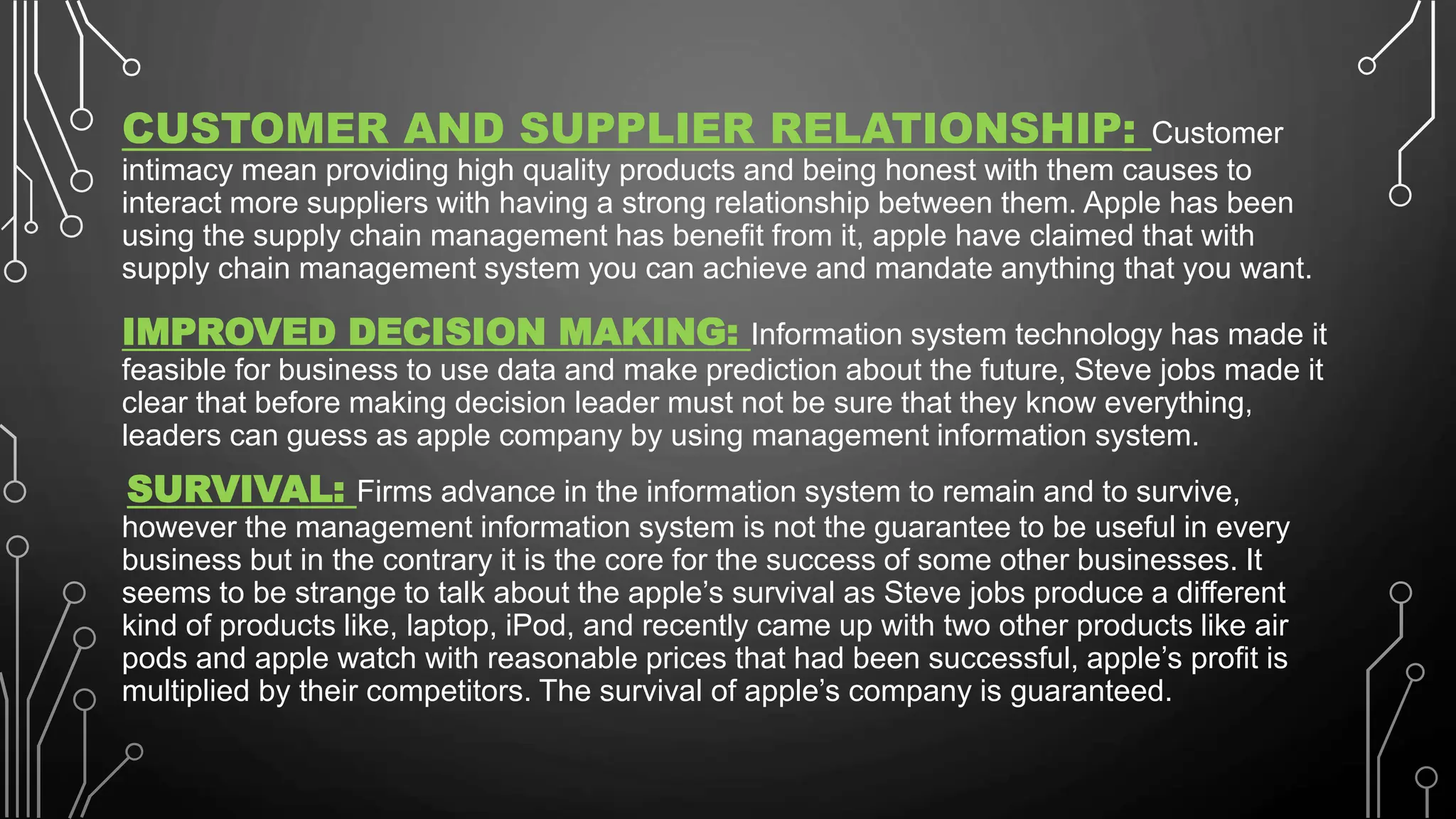 Management information system on Apple company | PPTX