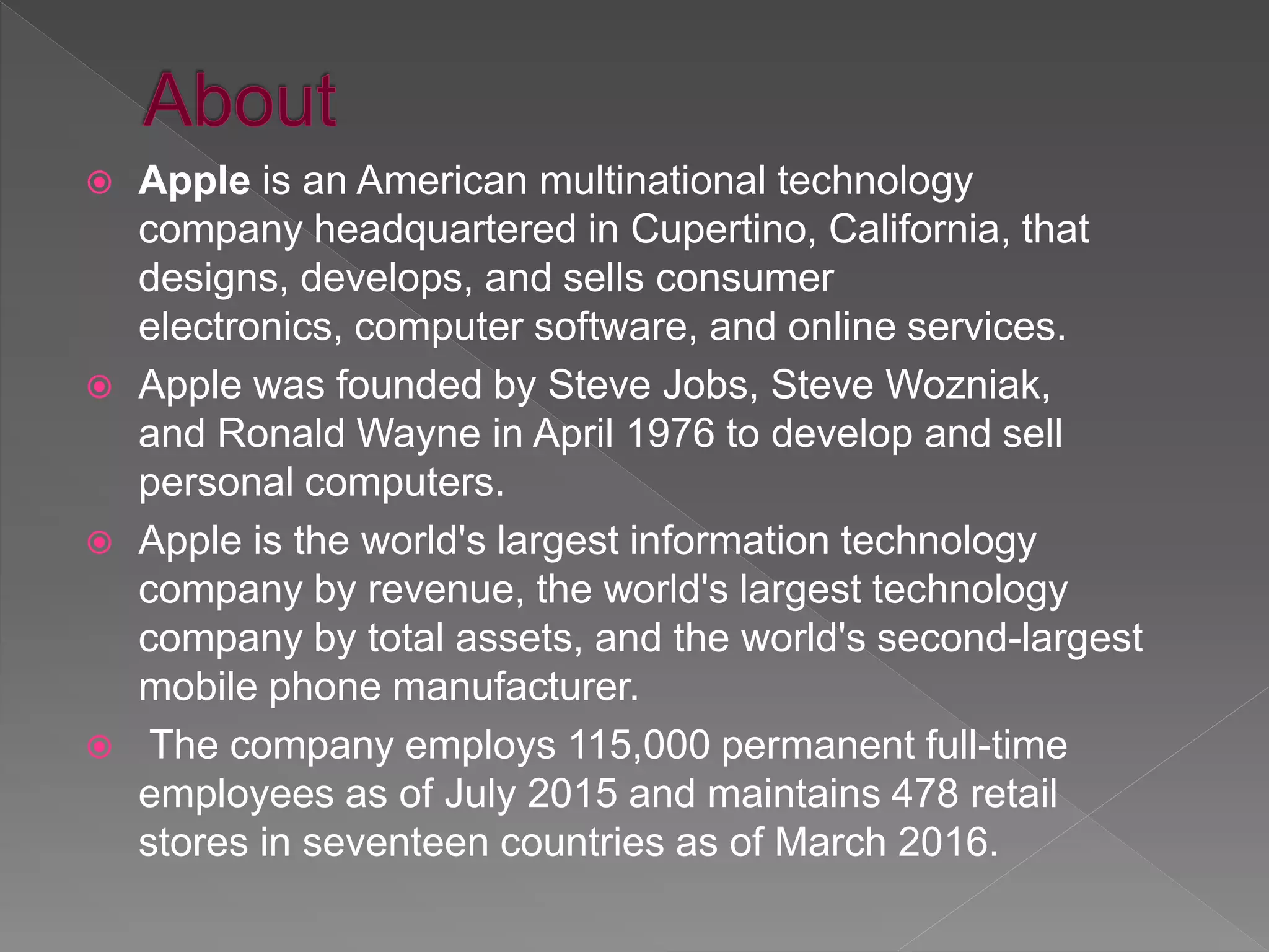 Apple presentation | PPTX | Tablets and E-readers | Consumer Electronics