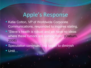 PR Case Study: Steve Jobs' health | PPT
