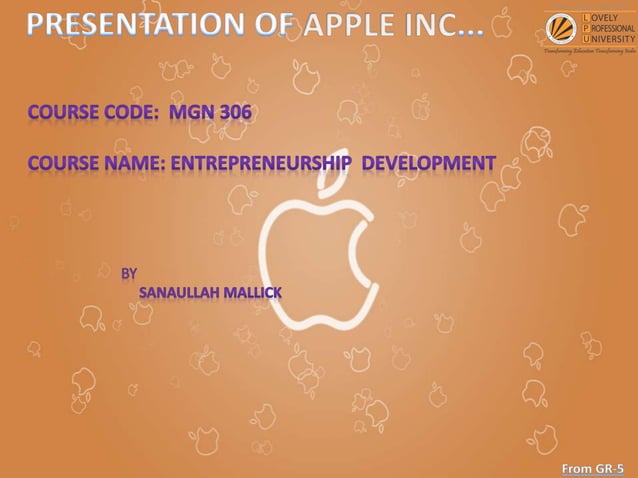 Presentation On Apple Inc | PPTX