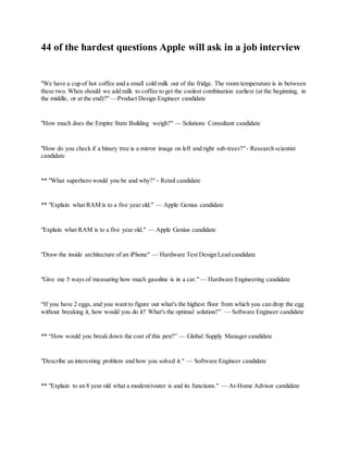 Questions Asked by Apple | DOCX