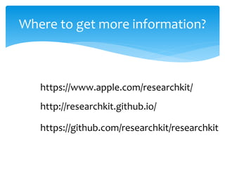 Apple Research Kit | PPT