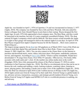 Apple Research Paper | PDF