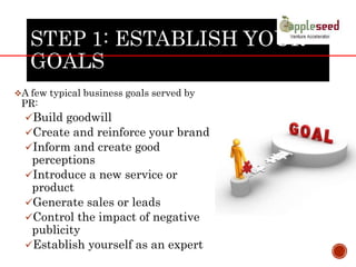 Appleseed developing a pr plan | PPT