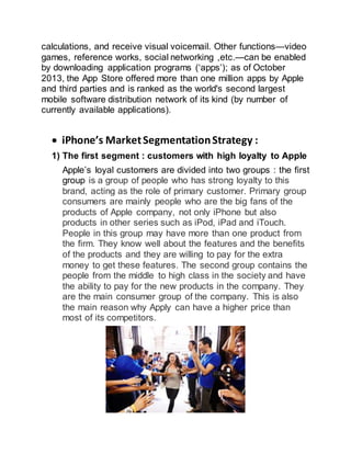 Apple's iPhone market segmentation | DOCX