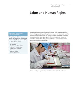 Apple Production Supplier Report - 2012 Progress Report | PDF